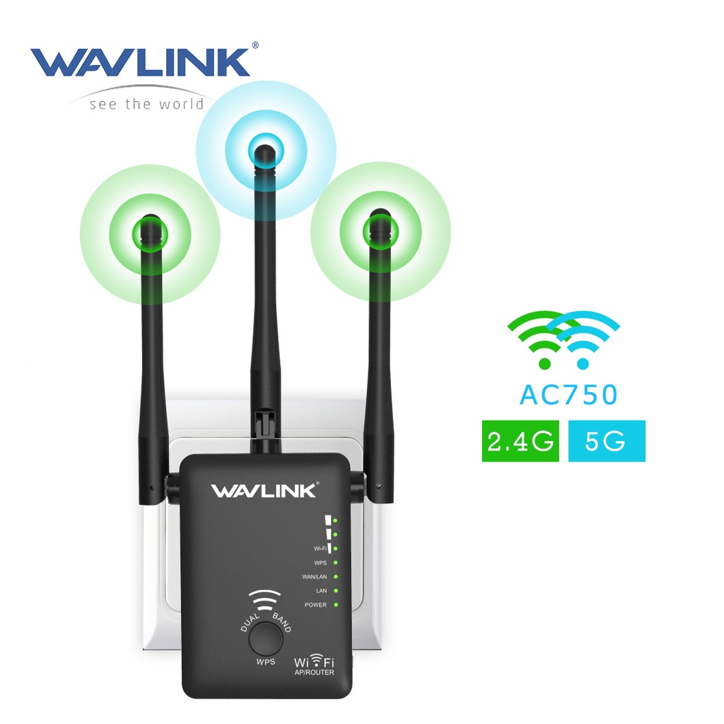 Wavlink AC750 Dual Band Wireless Range Extender Repeater Router WPS ...