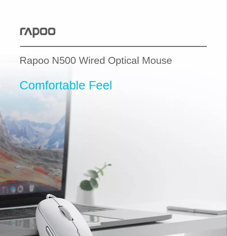 Rapoo N500 Wired Mouse Optical Ergonomic 6D USB Big Hand E-sports Office Business Mice | Shopee ...