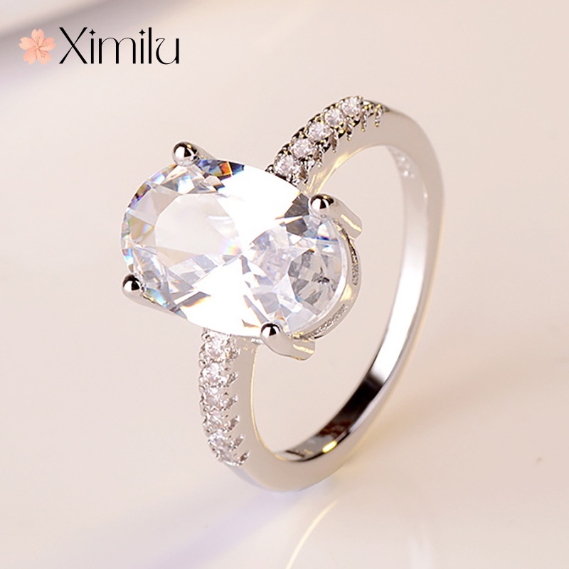 ♥ Original Engagement Proposal Moissanite Diamond Ring Oval | Shopee ...