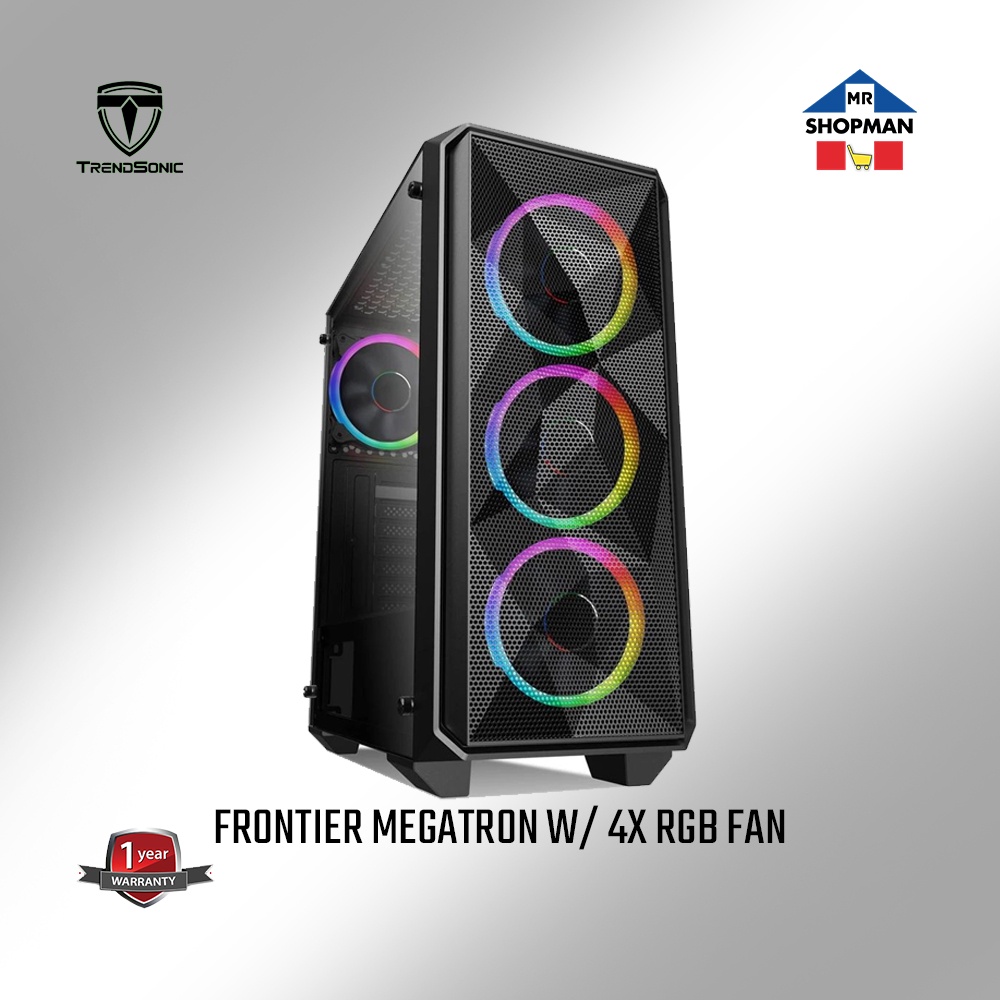 Trendsonic Frontier Megatron ATX Case w/ 4 RGB Fans | Shopee Philippines