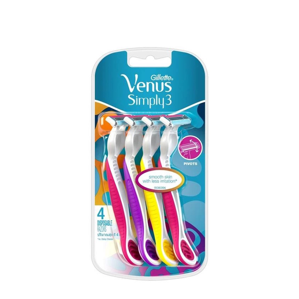 GILLETTE Simply Venus Disposable Razors 4pcs | Shopee Philippines