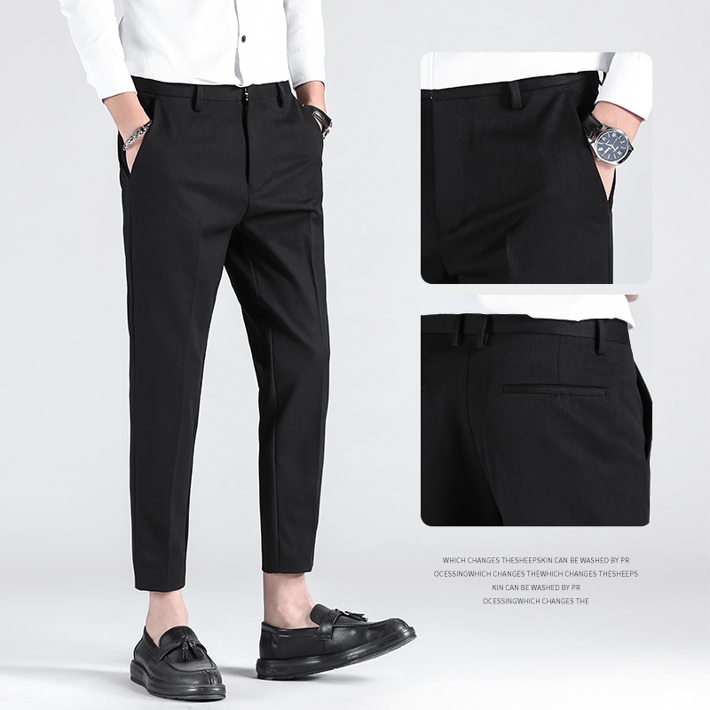 SS A801 Black Plain Slimfit Formal Office Slacks For Men COD | Shopee ...
