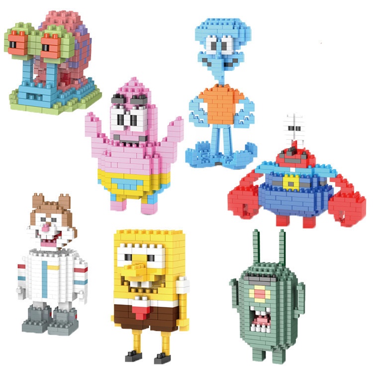 Spongebob Cartoon Nanoblock Mini Blocks Krabs Patrick Star Model ...