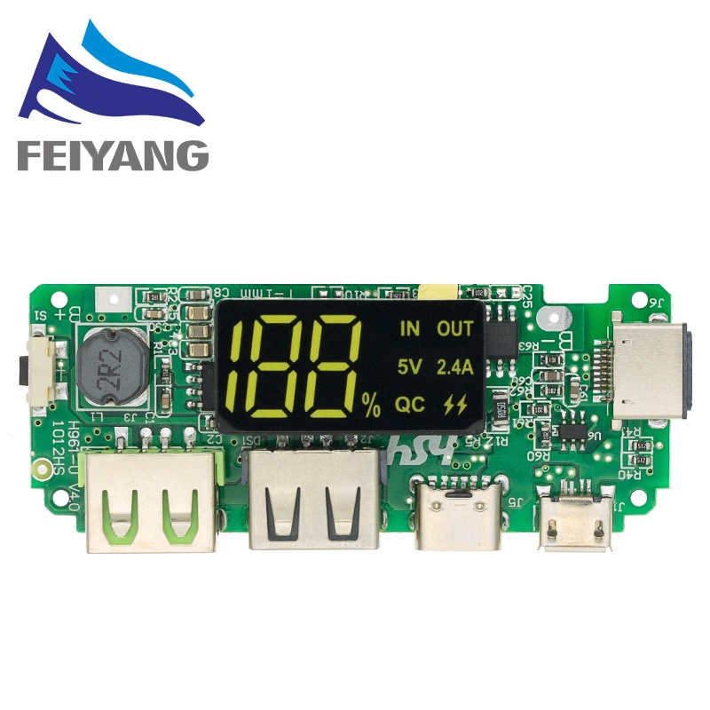 LED Dual USB 5V 2.4A Micro/Type-C USB Mobile Power Bank 18650 Charging Module Lithium Battery ...