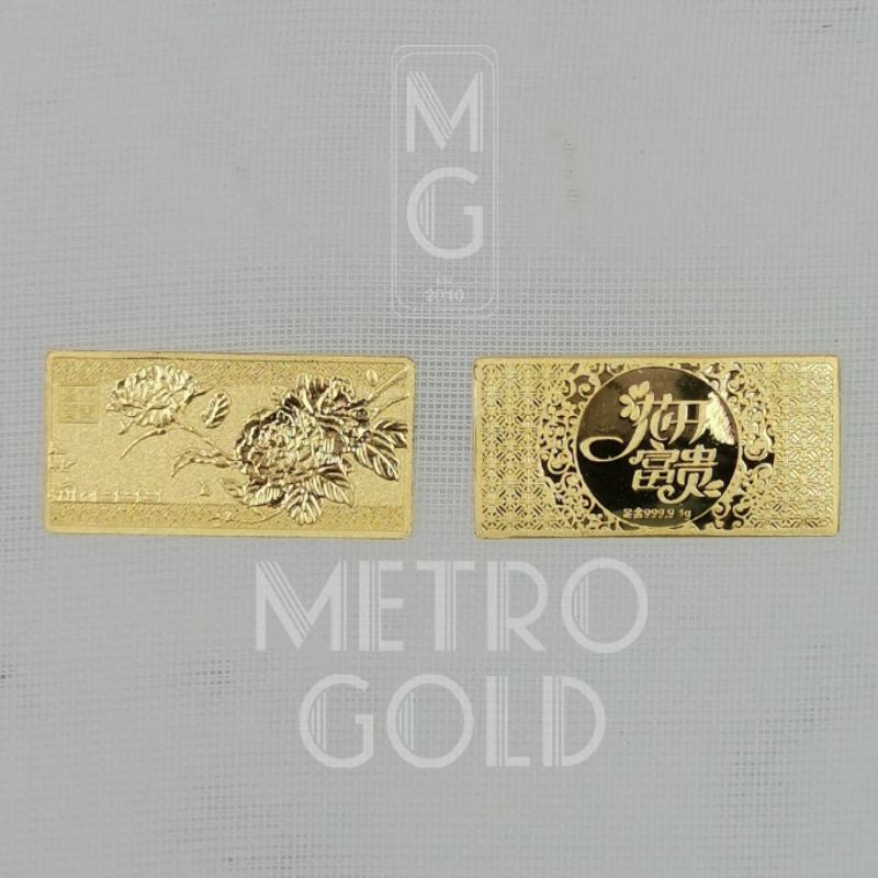 HK 24K Gold Bar 1 gram Roses | Shopee Philippines