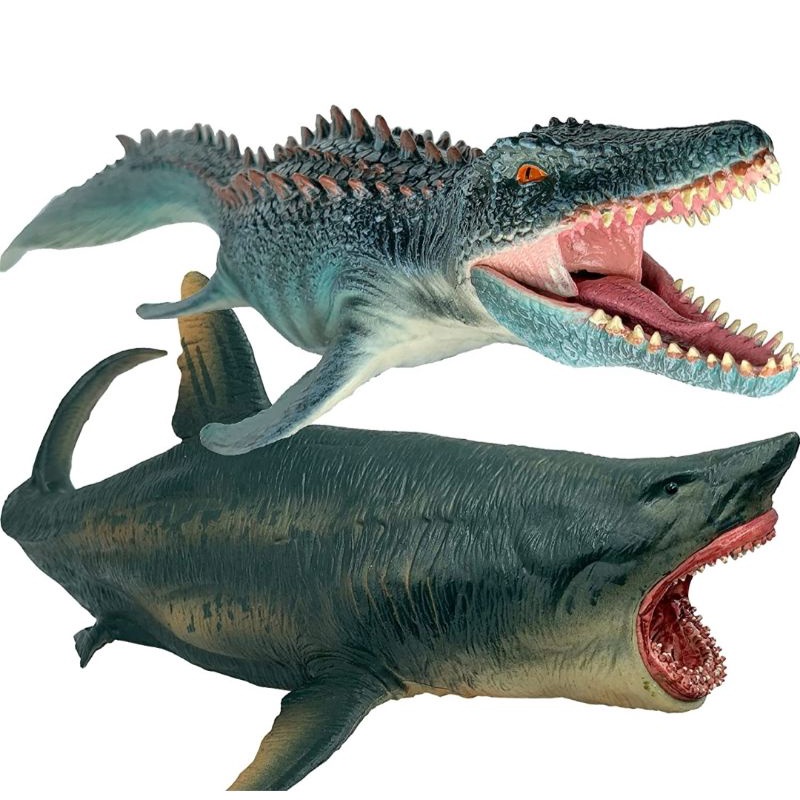 Megalodon Shark Mosasaur Movable Jaw Ocean sea animal Collectibles toys ...