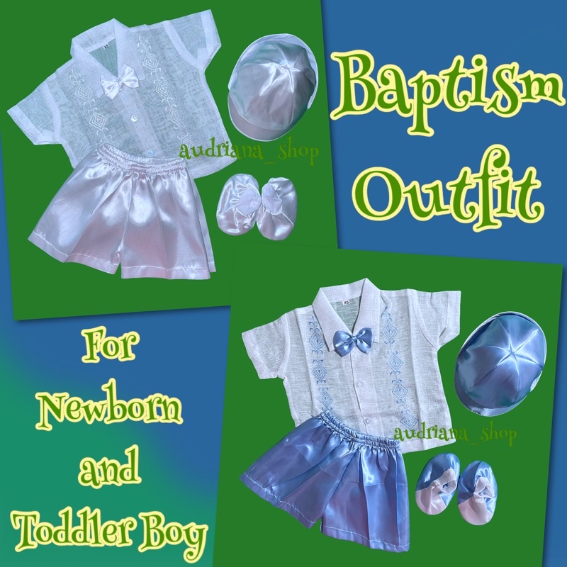 Baptismal Barong Set | Newborn Baptismal Clothes | christening clothes ...