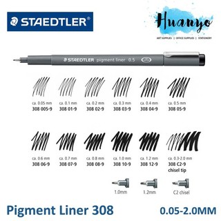 Staedtler Fineliner Pigment Liner 308 Drawing Technical Pen (0.05 - 2 ...