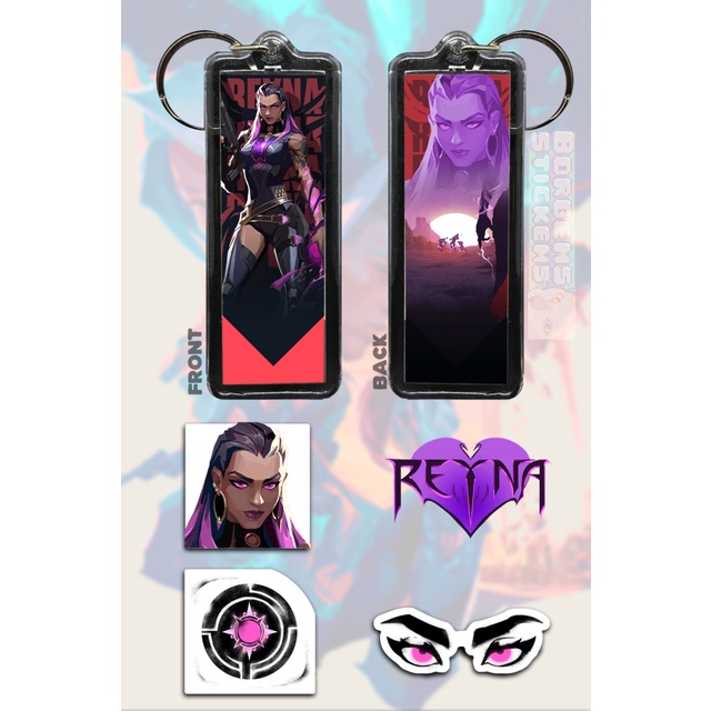 Valorant Agents Acrylic Keychain with Vinyl Stickers set. Valorant Game ...