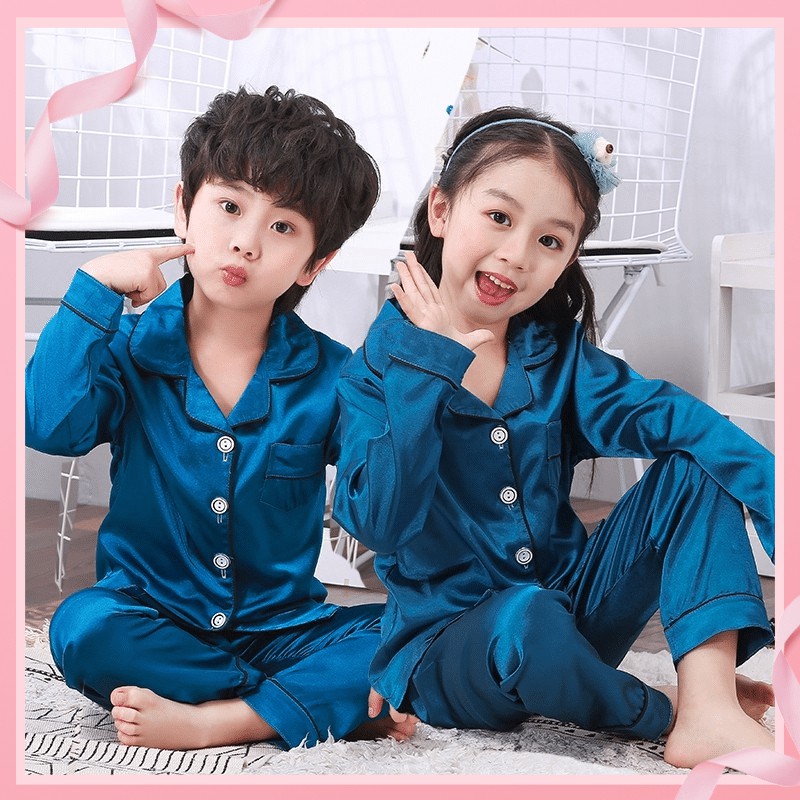 Kids Pyjamas Silk Satin retail Girls Pajamas