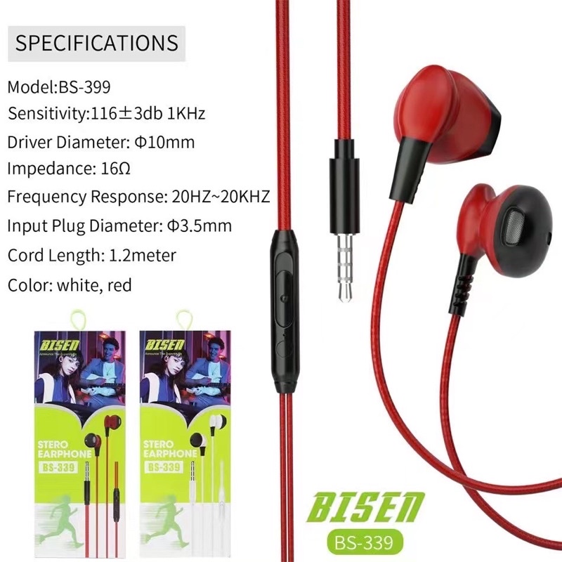 linshun bisen headset bs339 stero earphones dual tone drive restore ...
