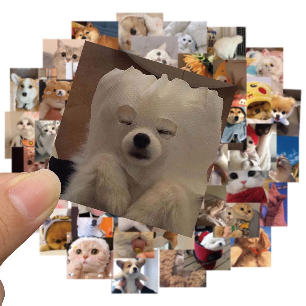 48PCS Cute Dog Cat Animal Sticker Decoration Diy Scrapbooking Sticker ...