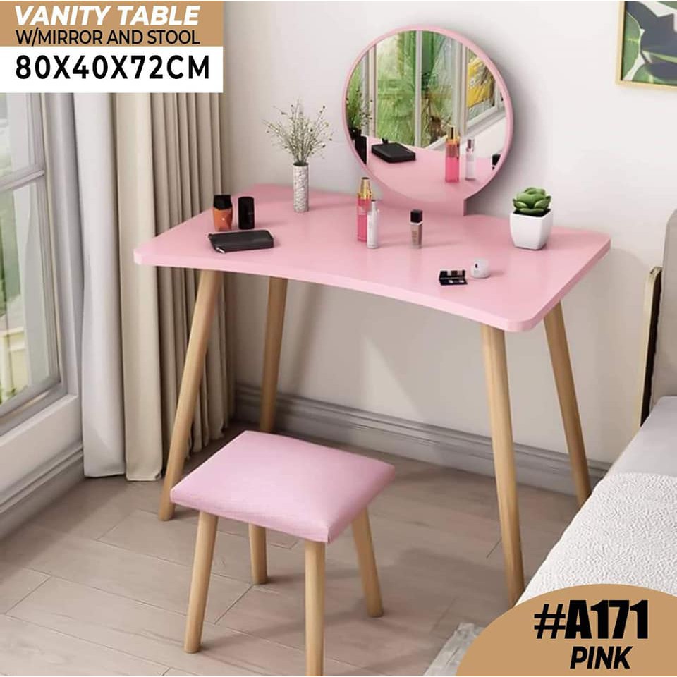 A171 Vanity Table with Mirror and Stool Set | Shopee Philippines