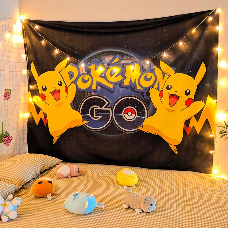 Pokemon hanging cloth kids room wall hanging Wall cloth Indoor cartoon ...