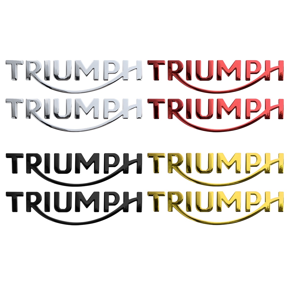 2Pcs Motorcycle Sticker TRIUMPH Emblem Decal 3D Tank Wheel Logo soft ...