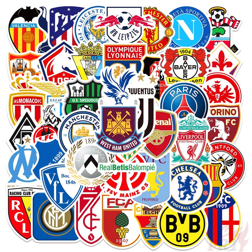 Football Club Logo Series 03 Stickers 50Pcs/Set DIY Fashion Luggage ...