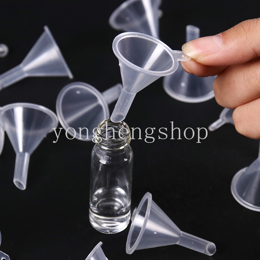 5pcs/set Small Plastic Funnel Perfume Diffuser Clear Liquid Oil Funnels ...