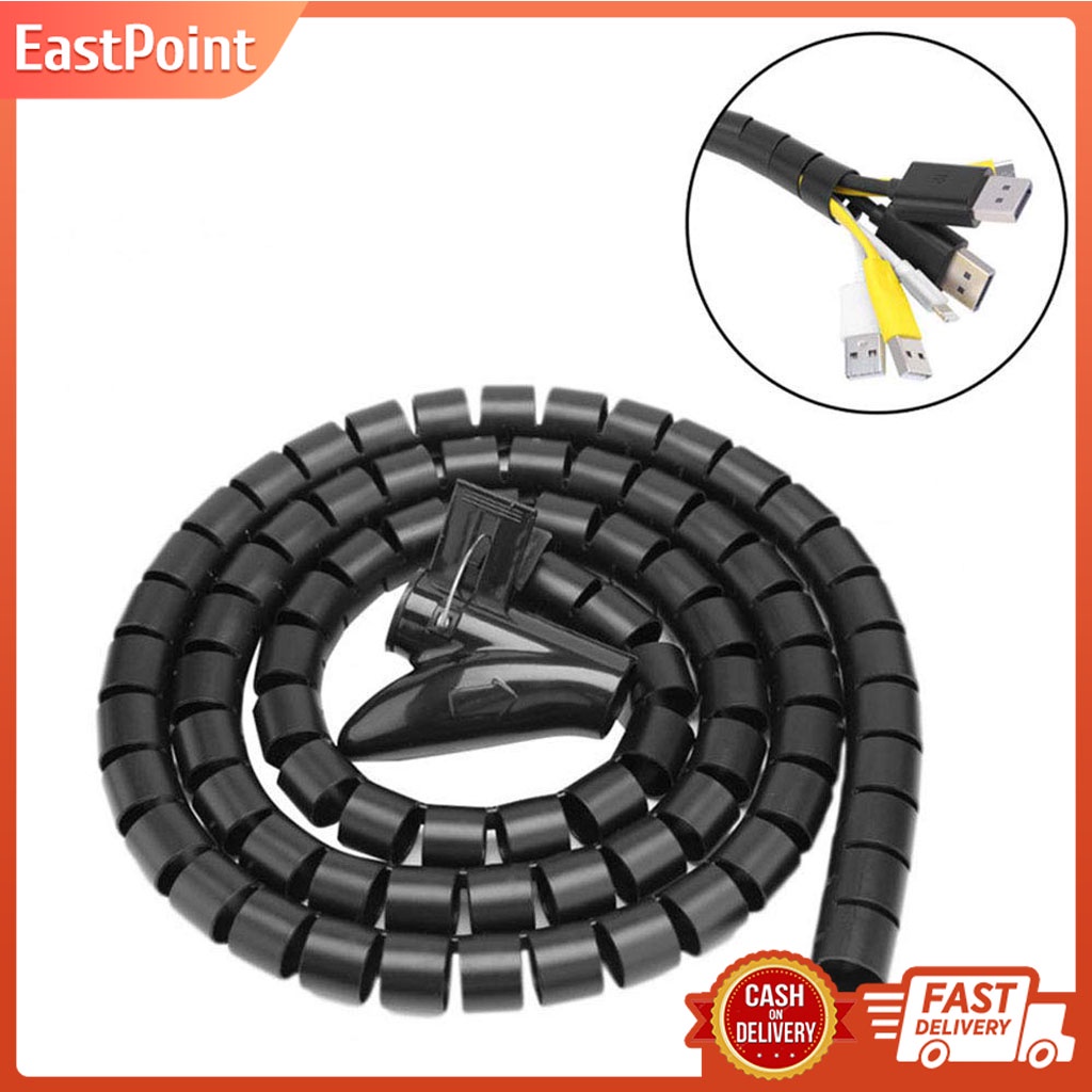 1M Spiral Cable Wire Harness Tube 22-42mm Open Insulation Wrap Wire ...
