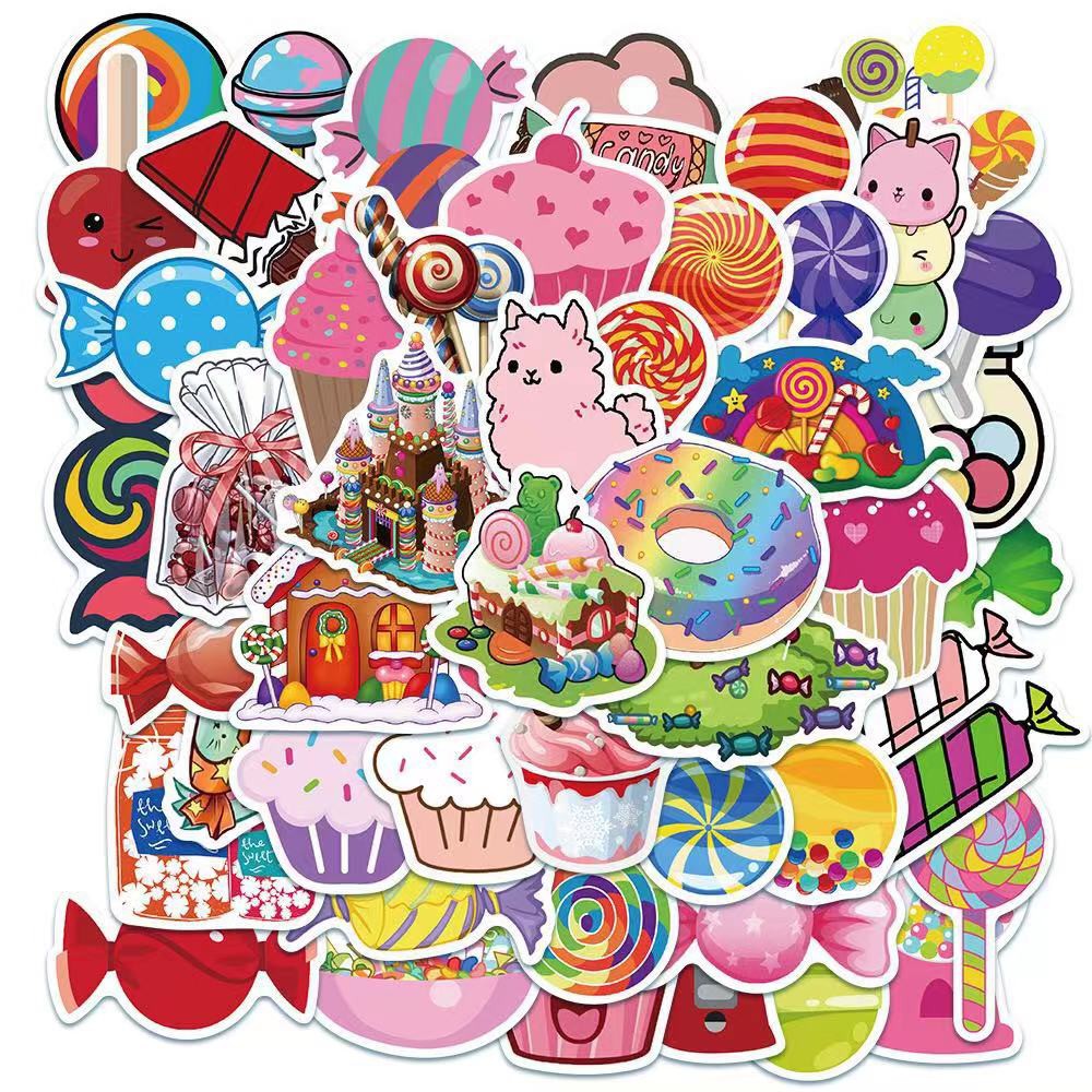 xs242-50 pcs Korean ins wind fudge cake sticker cute girl mobile phone ...