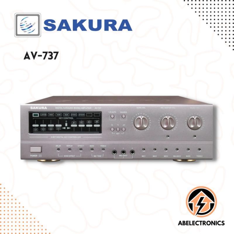 SAKURA AV-737 Amplifier | 5 Microphone Output (1400w x 2) | Shopee Philippines