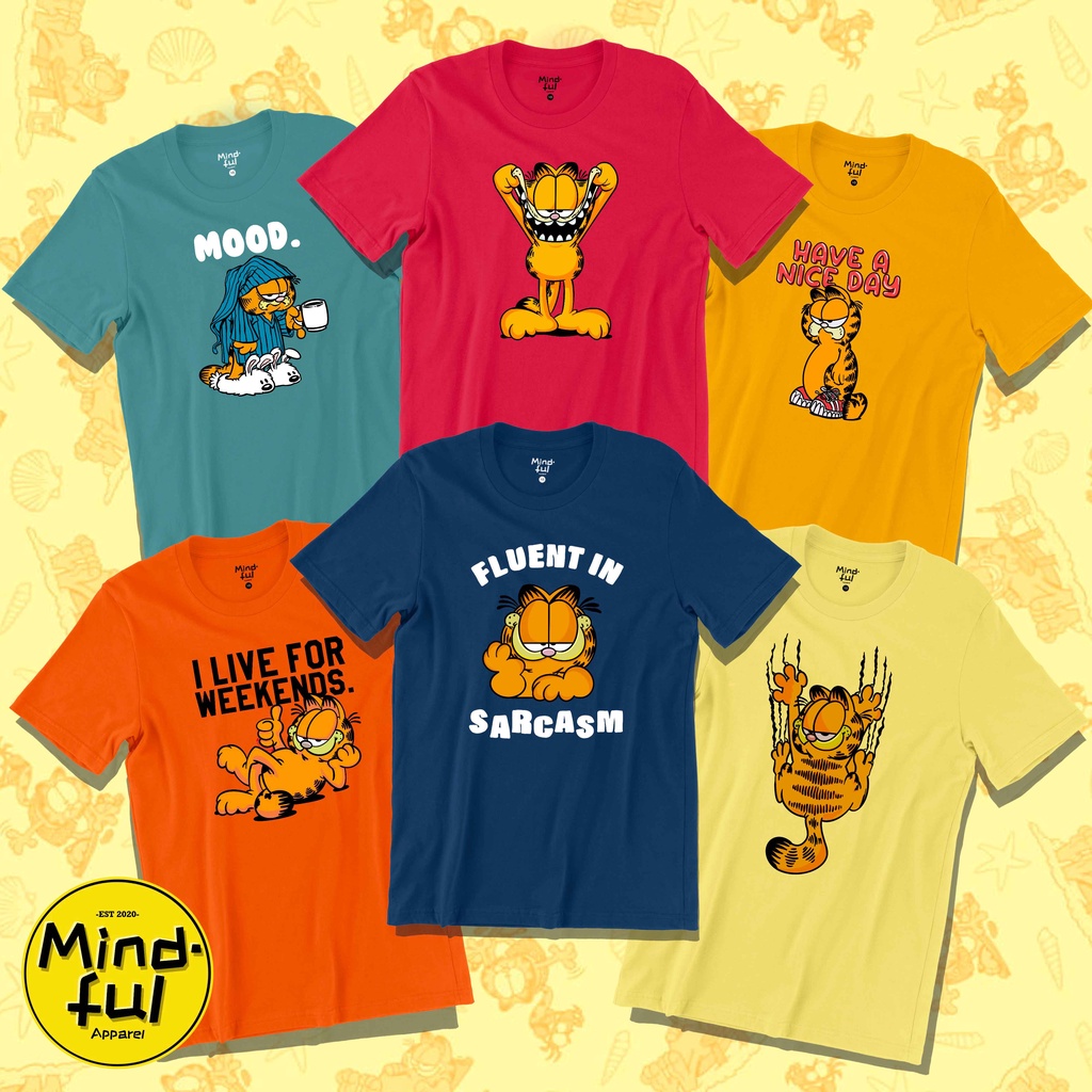 GARFIELD GRAPHIC TEES | MINDFUL APPAREL T-SHIRT | Shopee Philippines