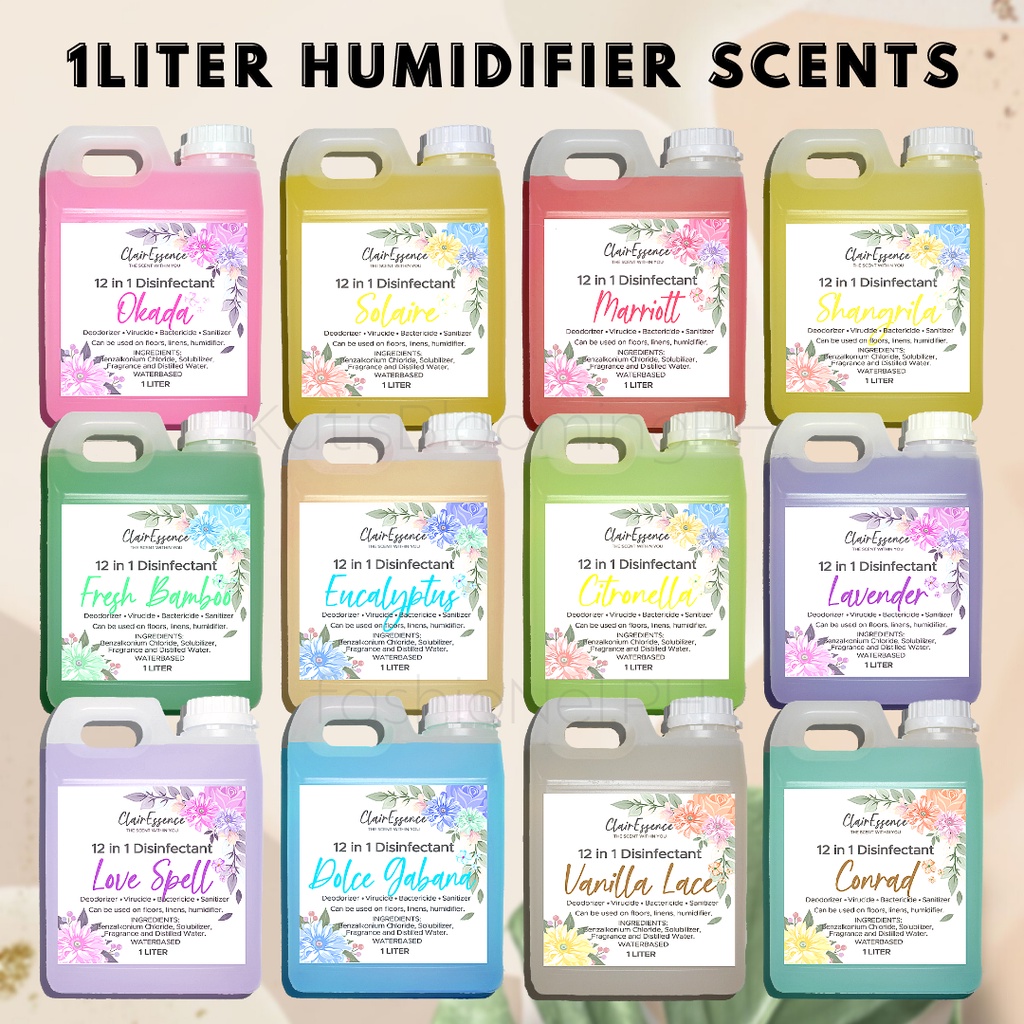 1LITER ClairEssence HOTEL/PERFUME/SPA Scents Water Based Hotel Scent ...