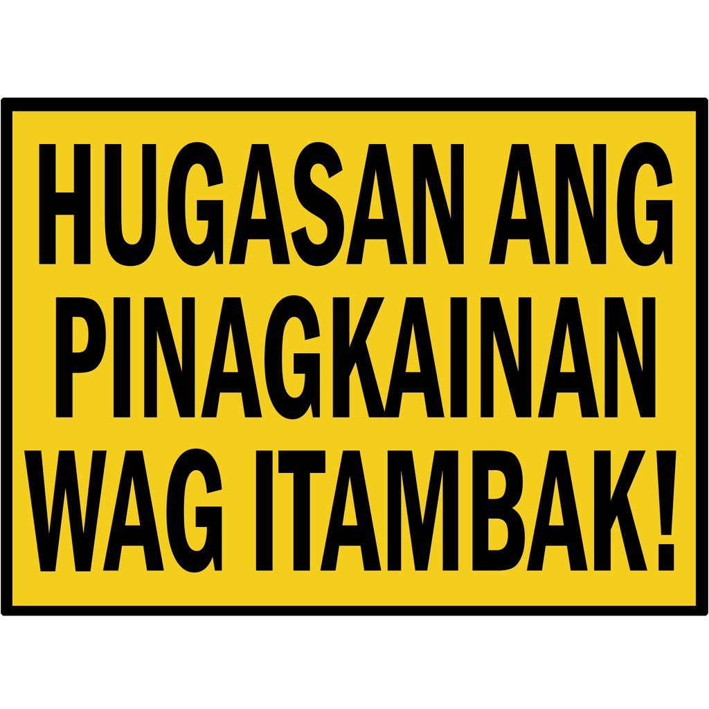 Hugasan ang Pinagkainan Piggan - Laminated Signage - A4 Size | Shopee ...