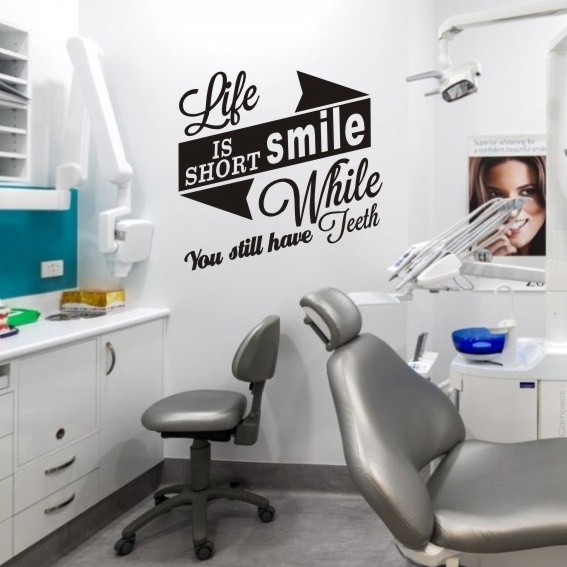 Teeth Sticker Tooth Brushing Dental Clinic Dentistry Decal Bathroom ...