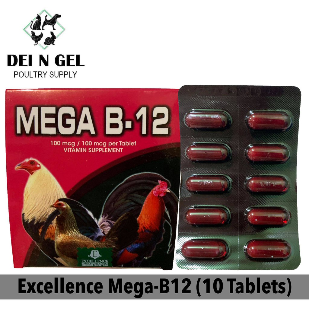 Excellence MEGA B12 for gamefowl (10 TABLETS) | Shopee Philippines