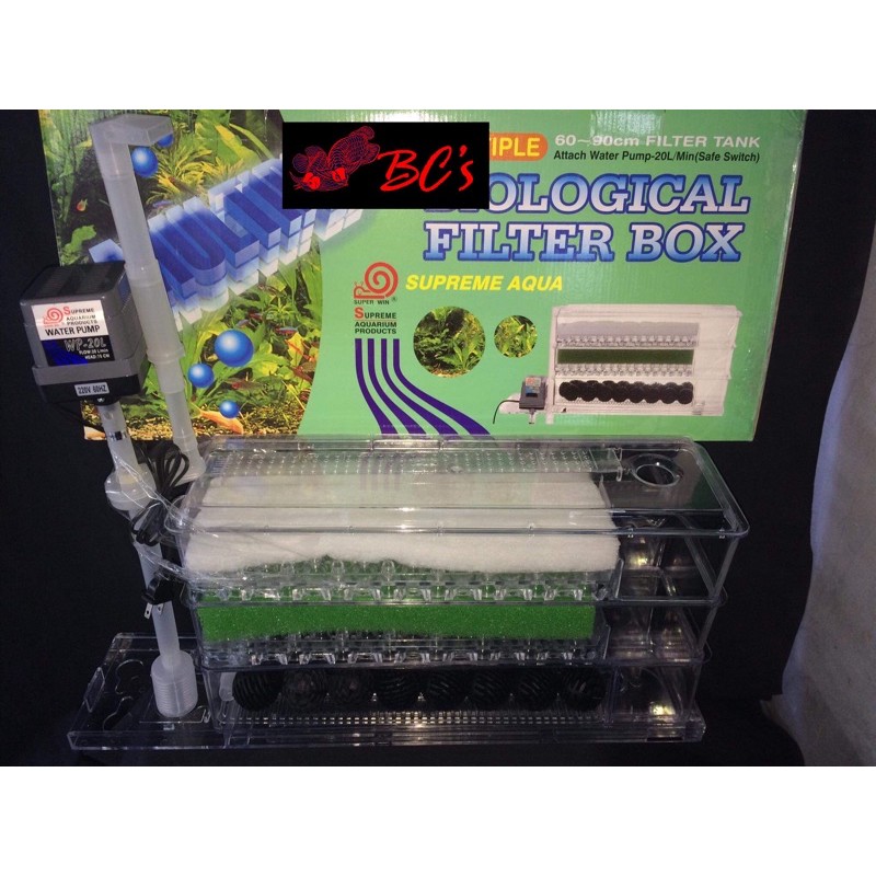SUPREME AQUA Multiple BIOLOGICAL FILTER BOX 60-90cm | Shopee Philippines