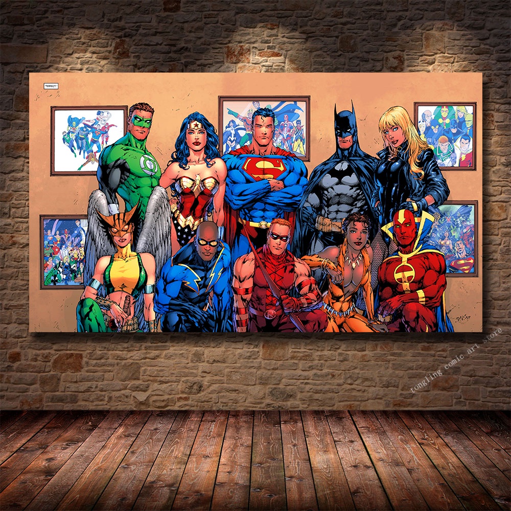 Marvel Avengers Superhero Canvas Painting Anime Spider Man Iron Man ...