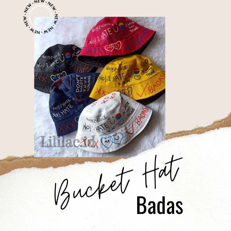Hat BUCKET HAT Beach Korean Beach PREMIUM Screen Printing Adult ...