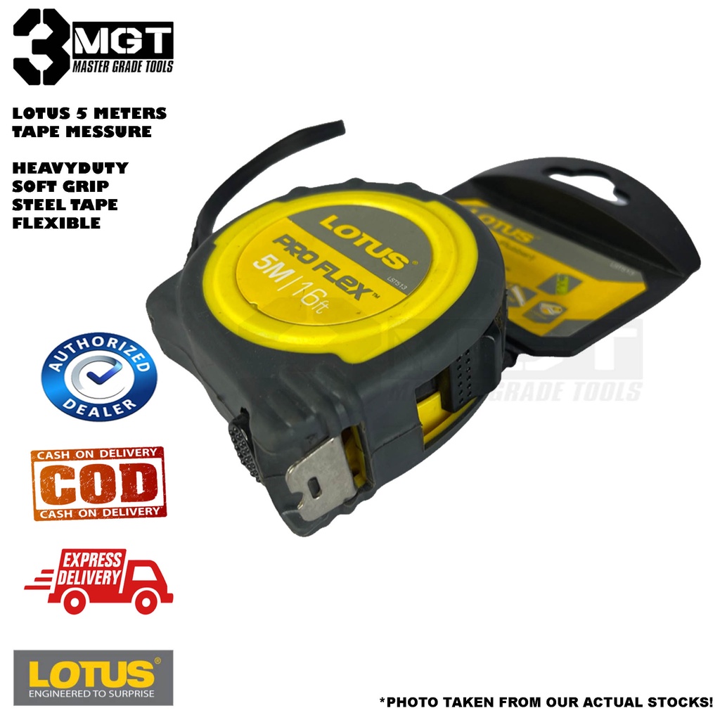 Original Lotus Imperial Steel Tape measure (PRO FLEX 5M/16FT) COD COD ...