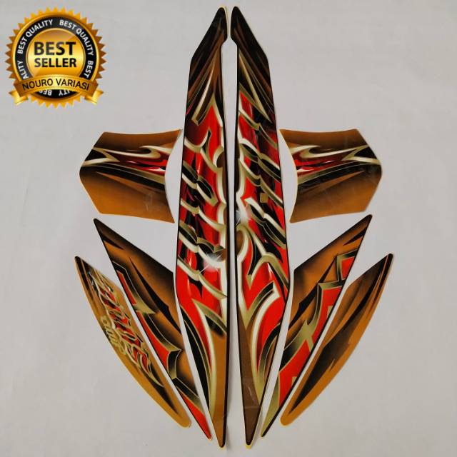 HITAM Striping yamaha mio soul 2010 2011 gold Black list body Best ...
