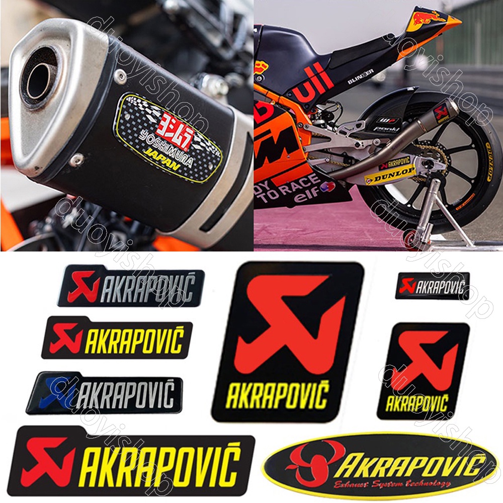 Akrapovic Exhaust Pipe Sticker Heat Resistant 3D Aluminium Material ...