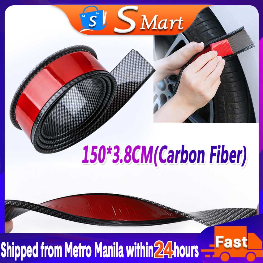 1.5m Carbon Fiber Car Tires Eyebrow Soft Lip Wheel Arch Trim Wheel Eyebrow Arch Decorative Strip ...