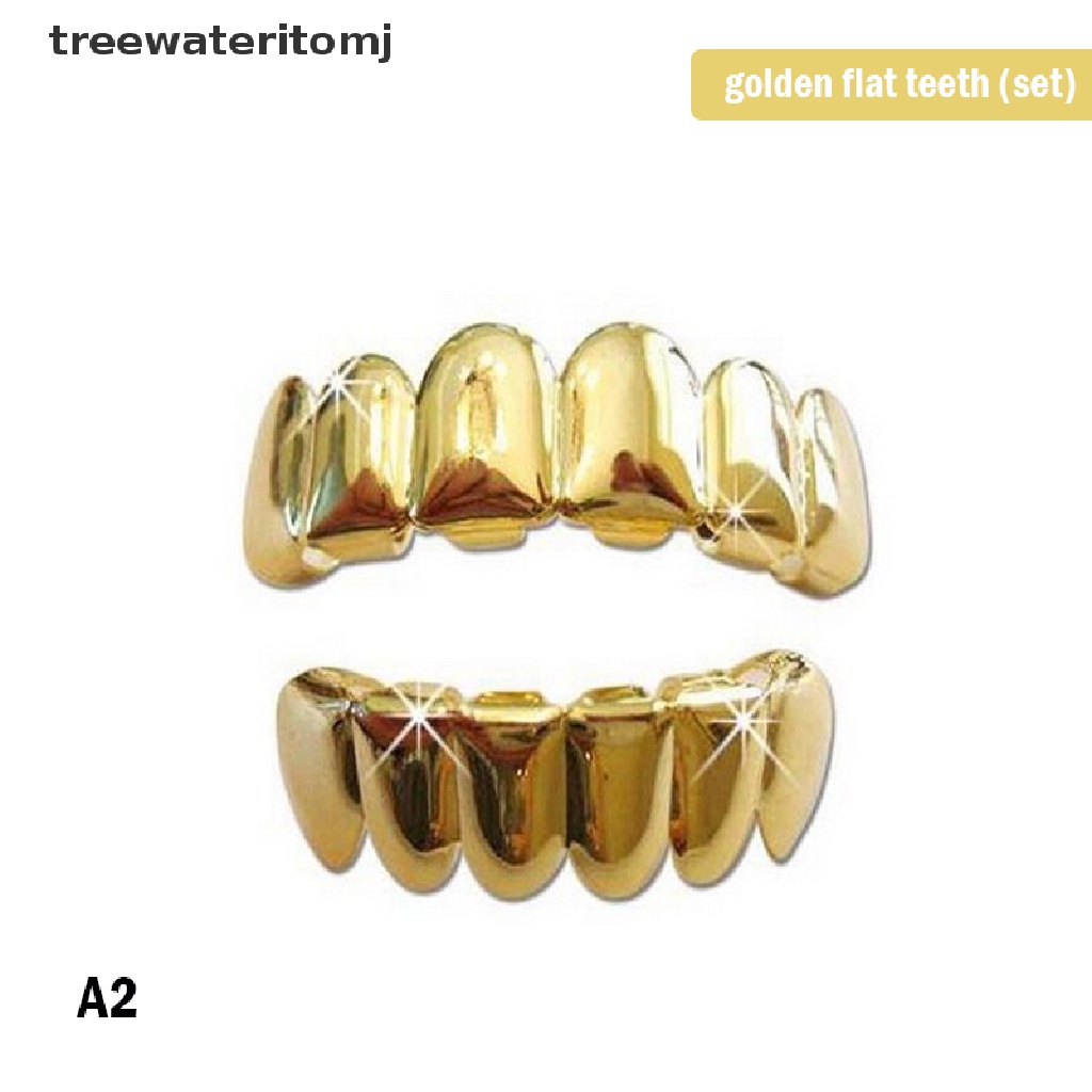 (hot*) New Custom 14k Gold Plated Hip Hop Teeth Grillz Caps Top ...