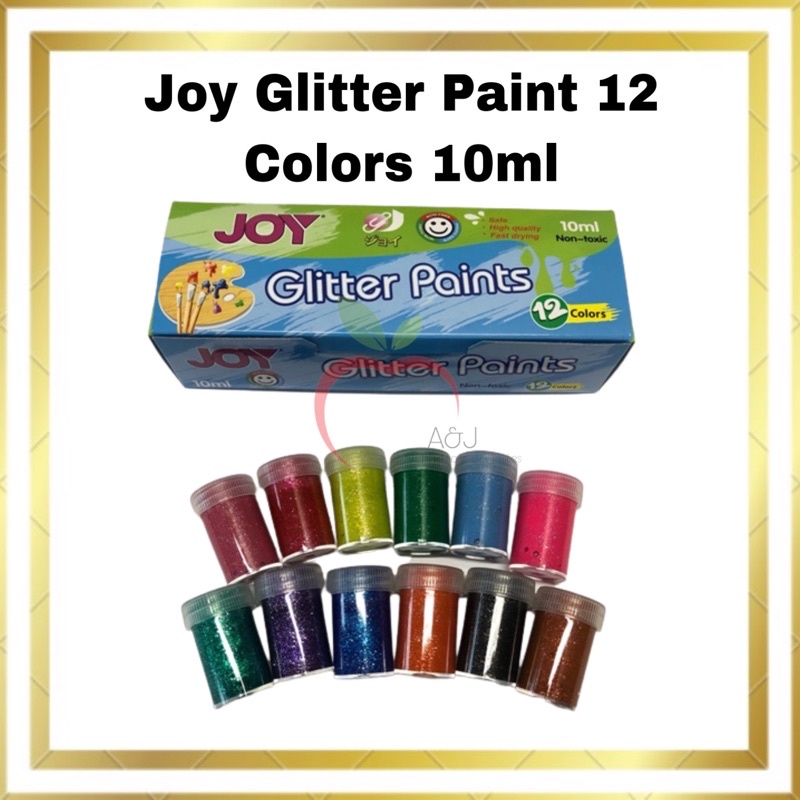 Joy Glitter Paint 12’s 10ml Assorted | Shopee Philippines