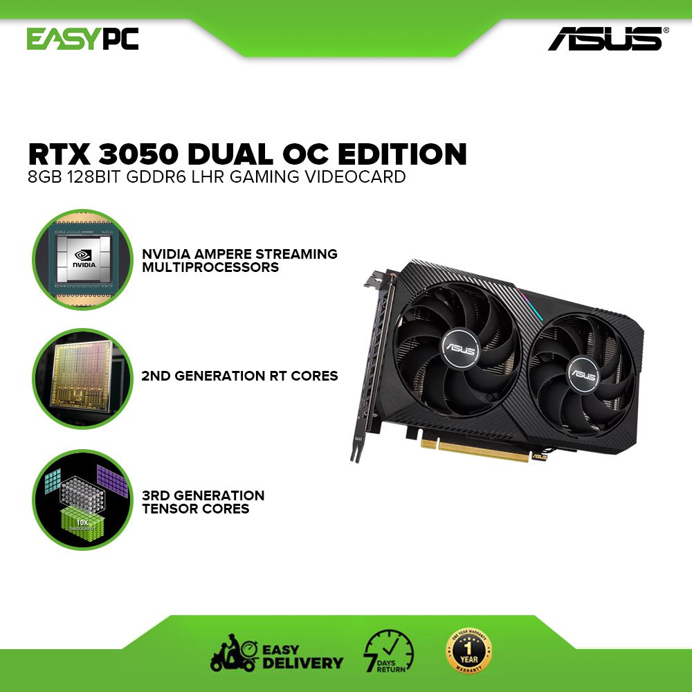 EasyPC| Asus Rtx 3050 Dual OC Edition DUAL-RTX3050-O8G-V2 gaming ...