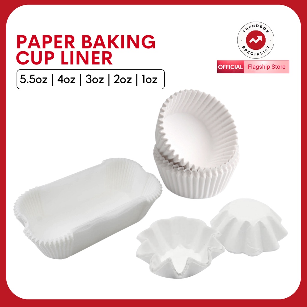 Trendbox Baking Paper Cup Liner Cupcake Liner 100pcs (Muffin Brownies ...