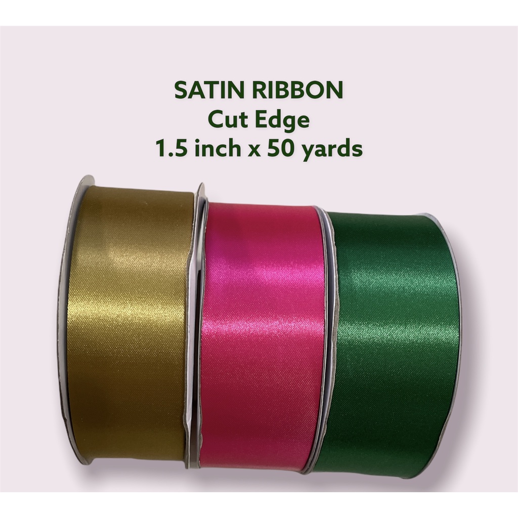 1.5 inch SATIN RIBBON CUT EDGE 50yards per roll High Quality Ribbon ...
