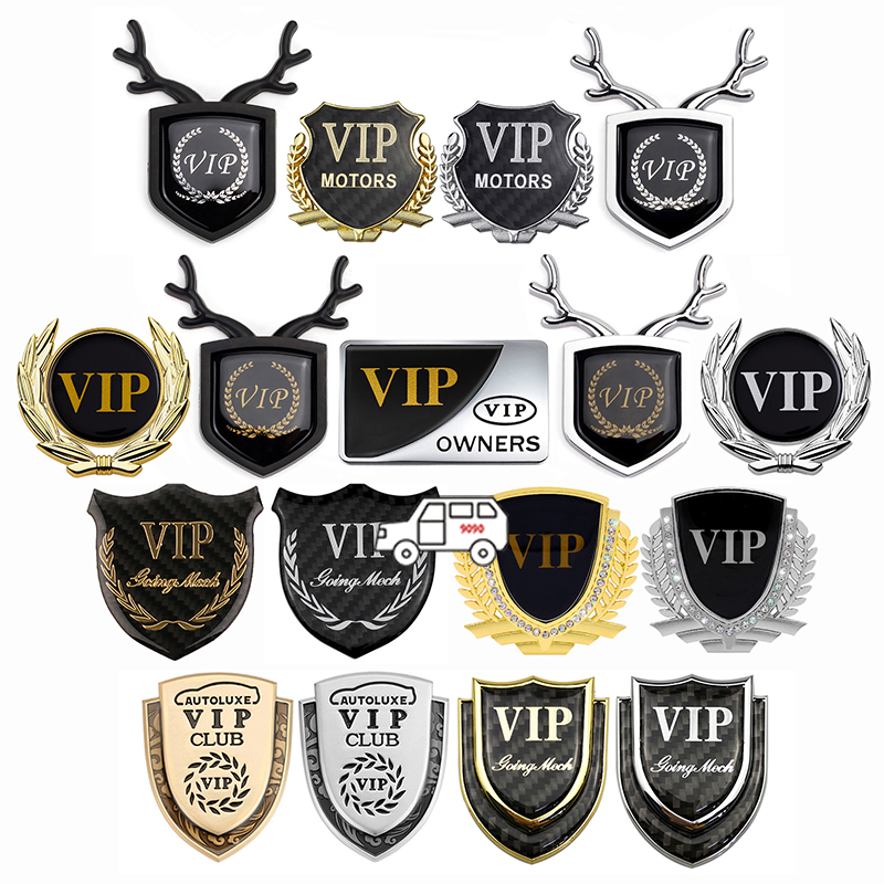 VIP Logo Car Tail Carbon Fiber Shield Sticker Auto Body Scratche Cover ...