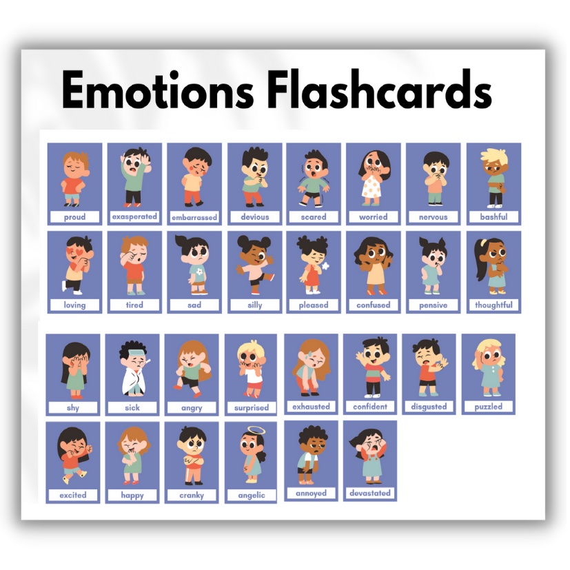 Laminated Emotions Flashcards for Kids and Learners | Shopee Philippines