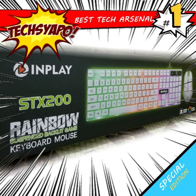 INPLAY STX200 RAINBOW KEYBOARD AND MOUSE BUNDLE | Shopee Philippines