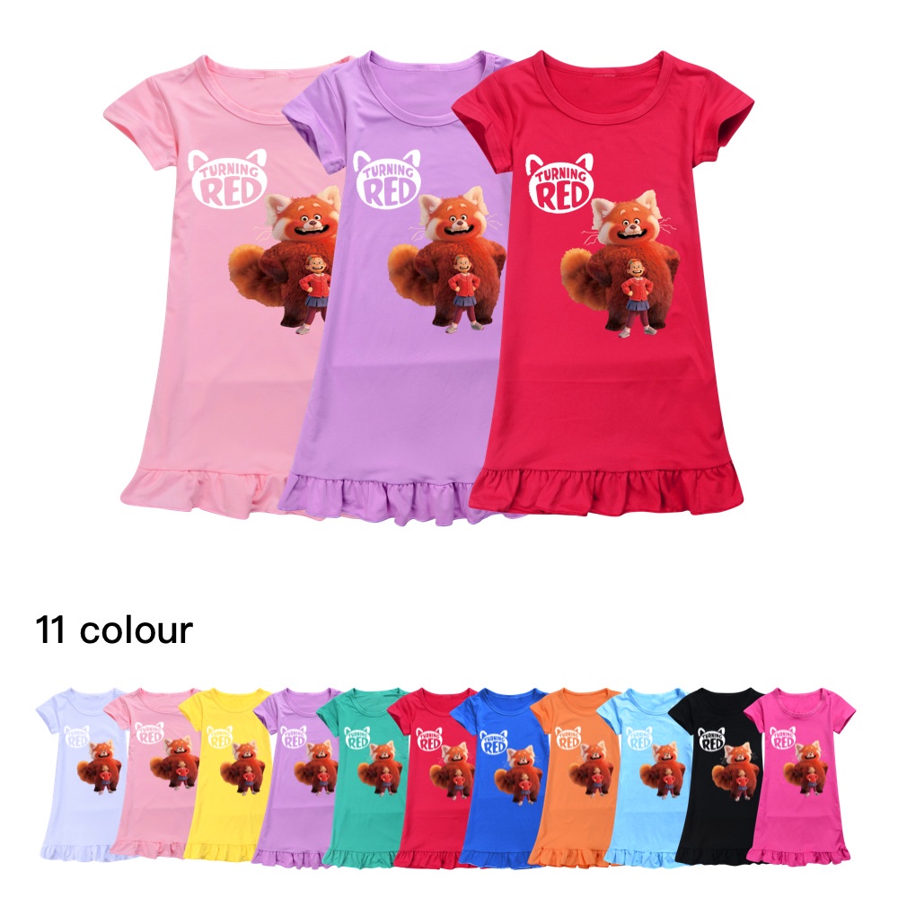 Disney Turning Red Clothes Cosplay Costume Girl Dresses Princess Dress ...
