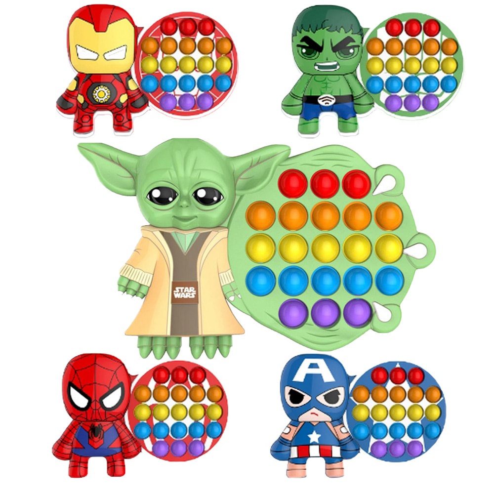 Marvel Star Wars Yoda Anime Figure pop it Fidget Toy Push Bubble ...