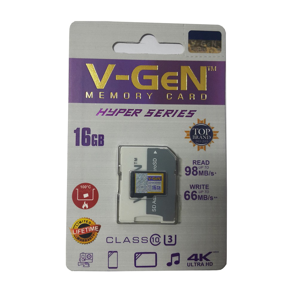 Micro SD VGEN Hyper 16GB Class 10 98MB/s Adapter | Shopee Philippines