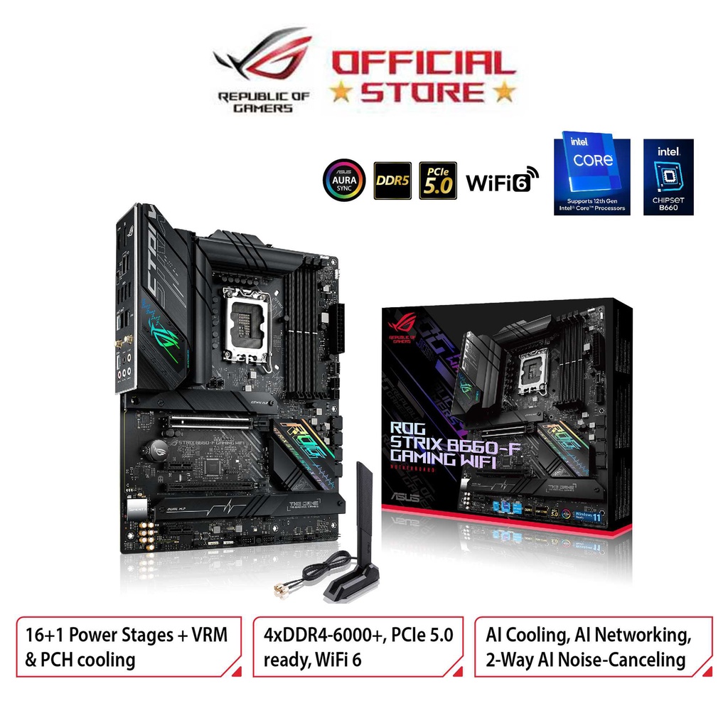 Asus ROG Strix B660-F Intel B660 LGA 1700 ATX Gaming Motherboard ...
