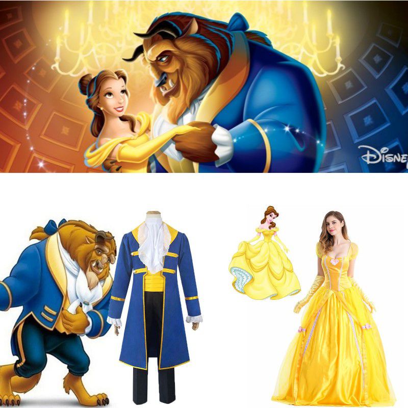 Man Women Beauty And The Beast Prince Adam Cosplay Costume Belle ...