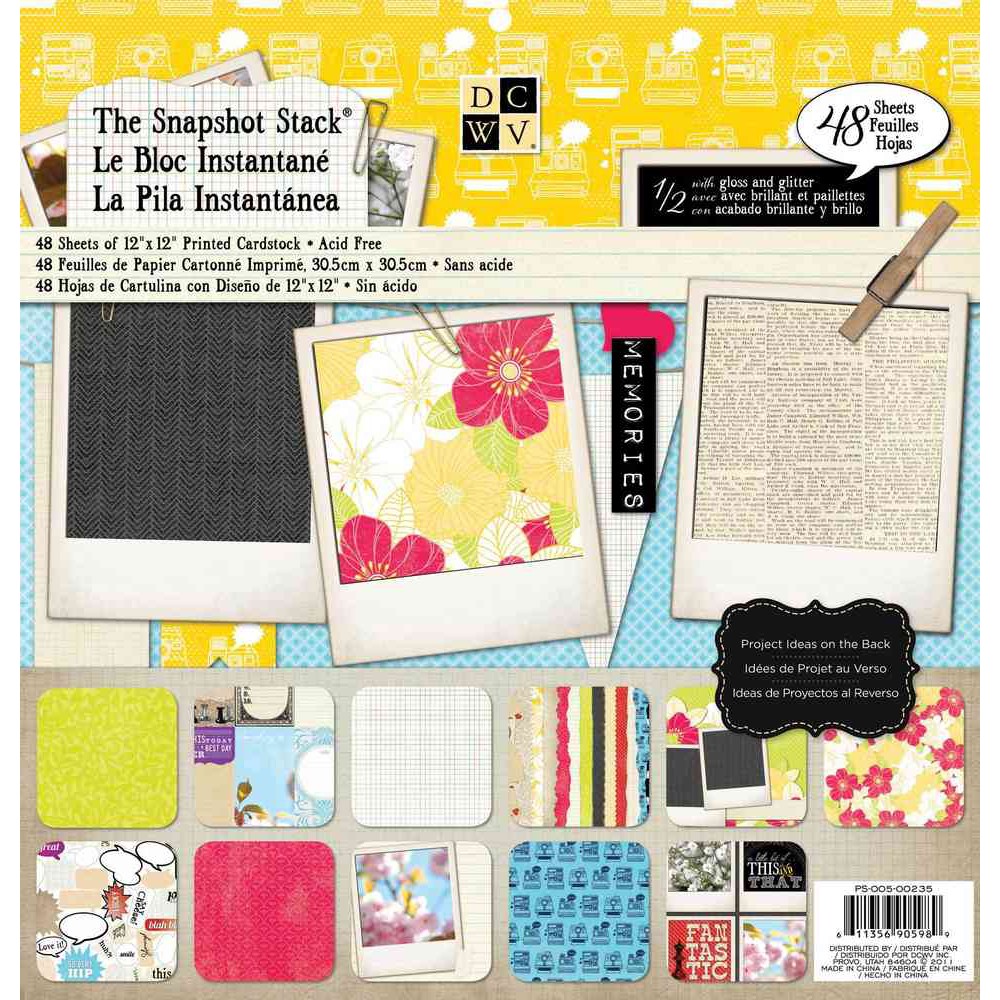 DCWV 12x12 Paper Stack- The Snapshot Stack ( FREE 1 PC 1X12 DIE-CUT ...